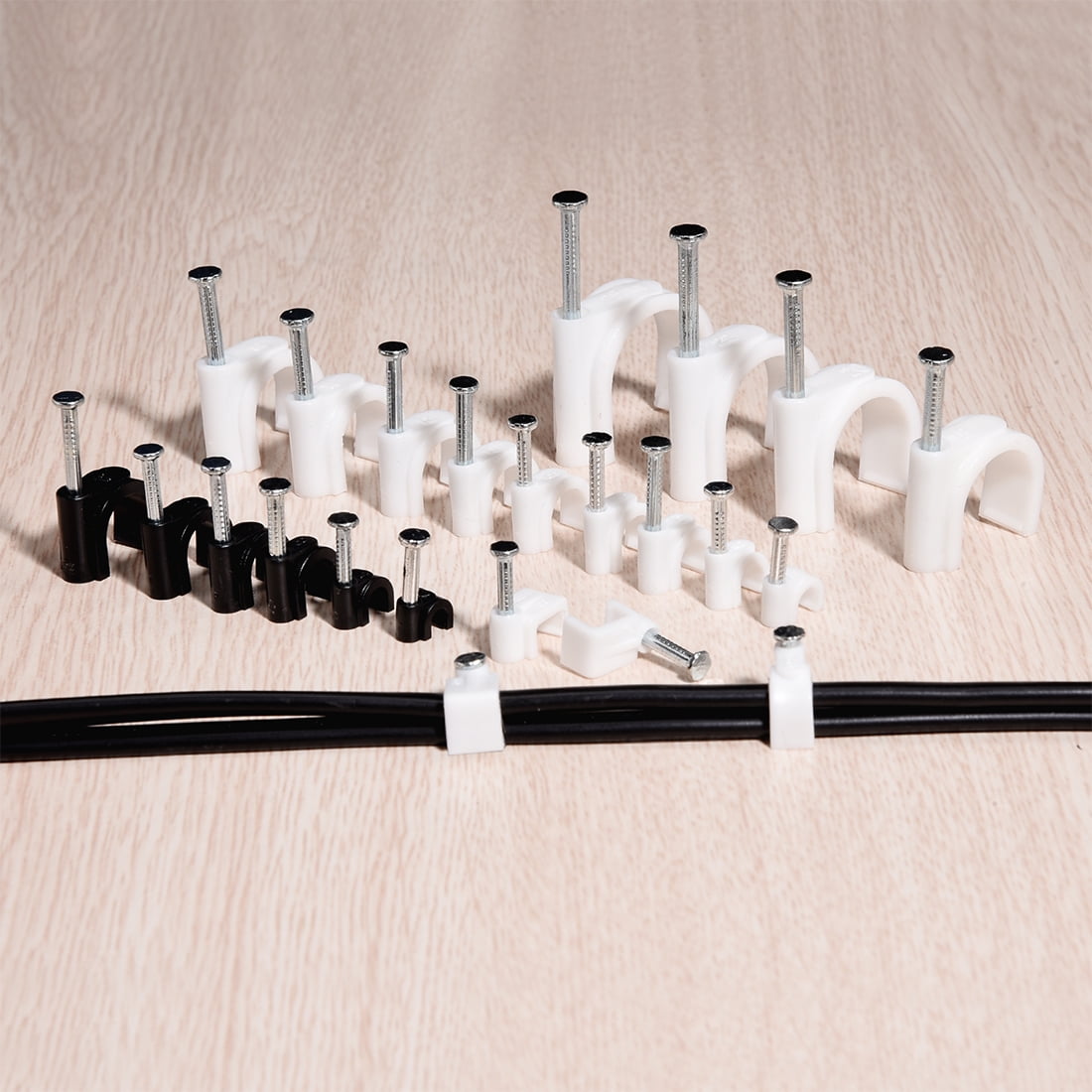 Uxcell Nail Cable Clamps White for Home Office Cords Management 0.35 ...