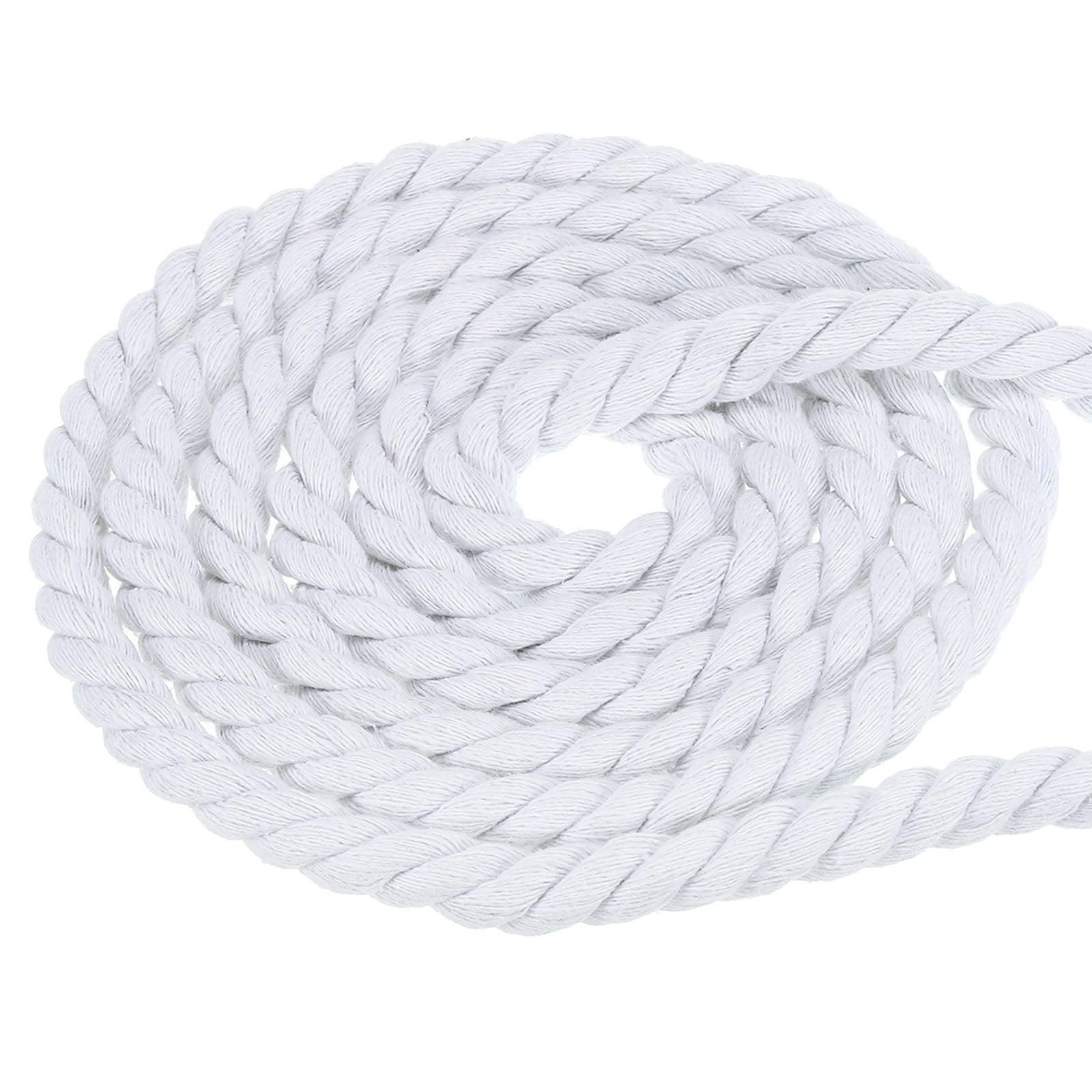 Uxcell Natural Twisted Cotton Rope 1/2 Inch x 66 Feet 3 Strand Soft ...