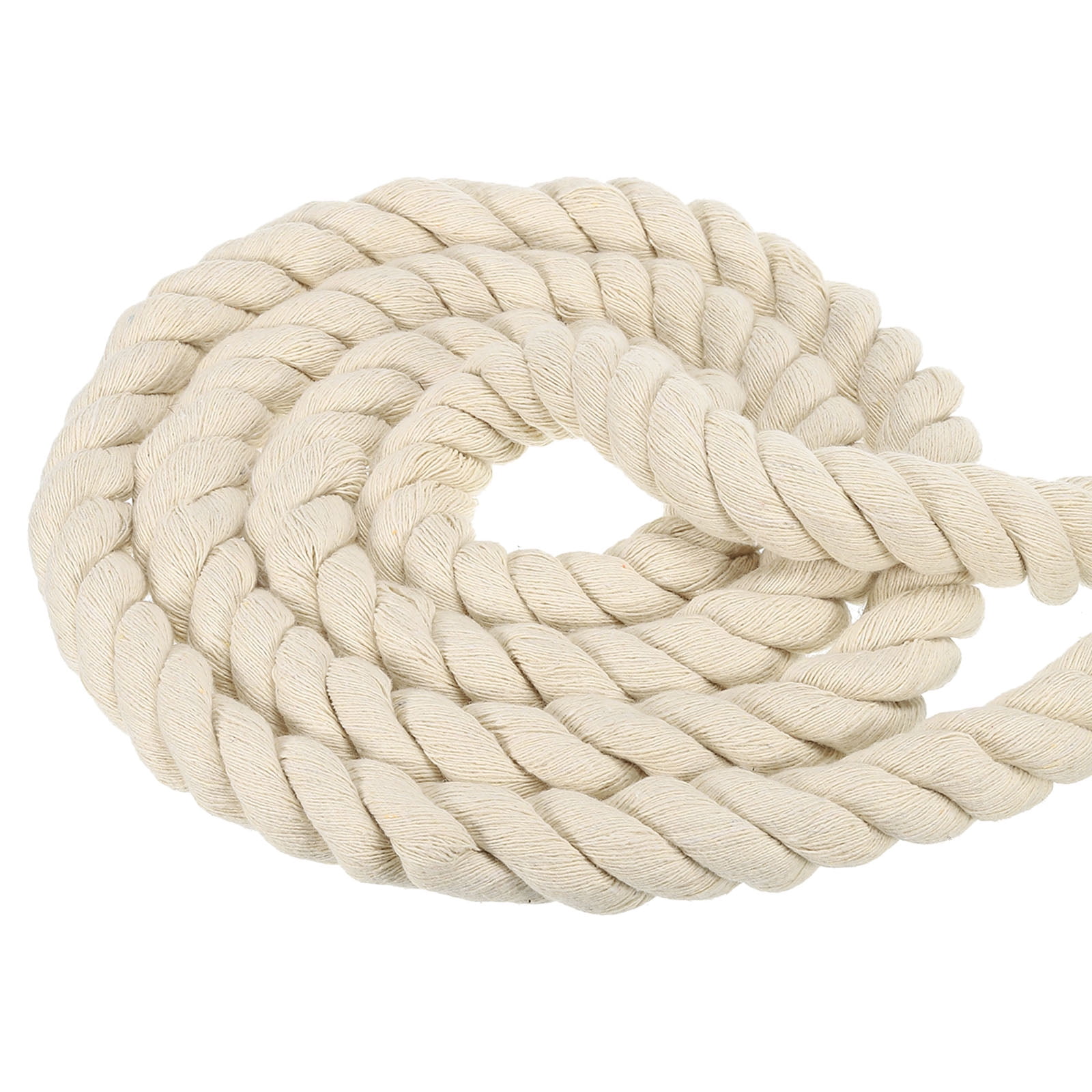 Uxcell Natural Twisted Cotton Rope 1 Inch x 39 Feet 3 Strand Soft Craft ...