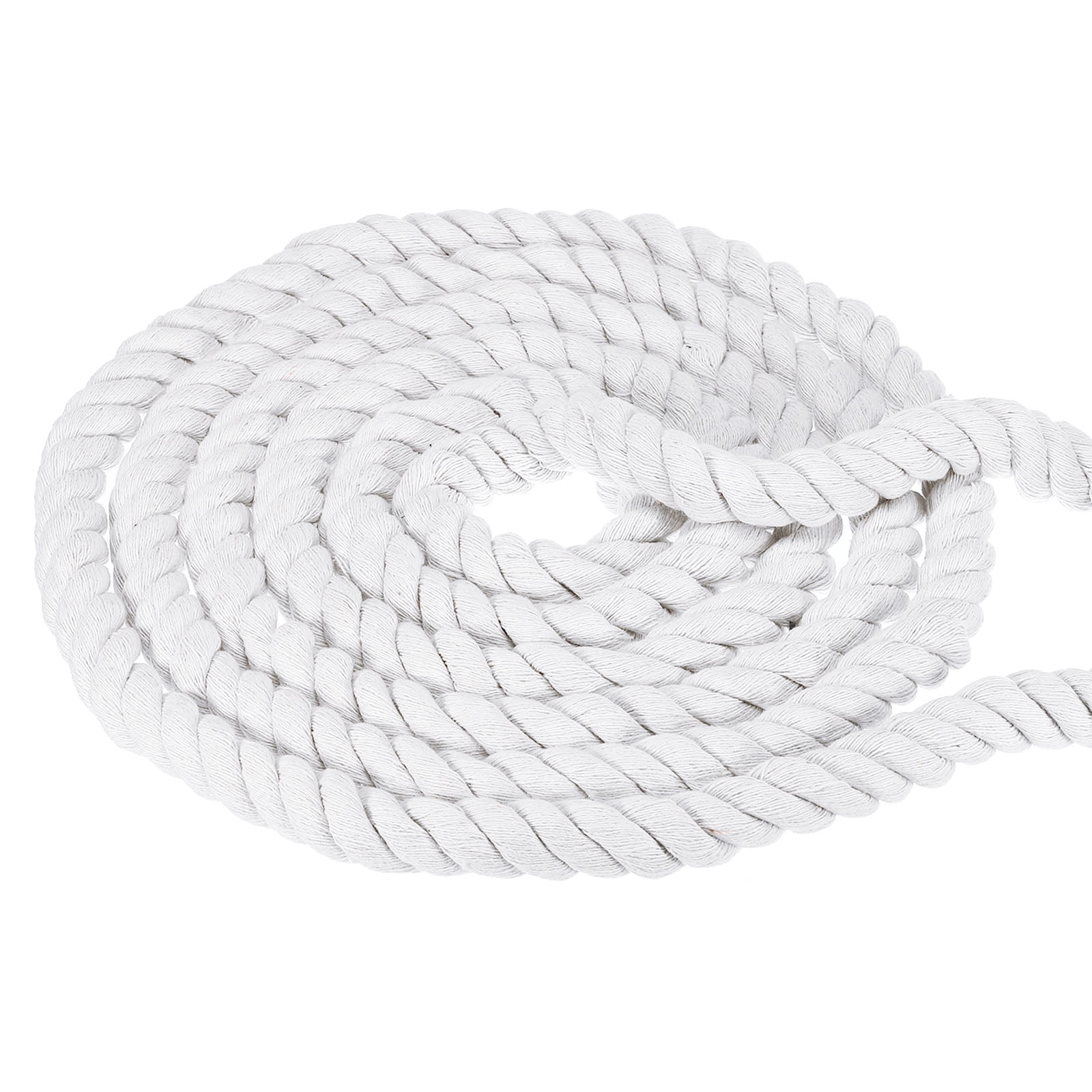 Uxcell Natural Twisted Cotton Rope 3/4 Inch x 25 Feet 3 Strand Soft ...
