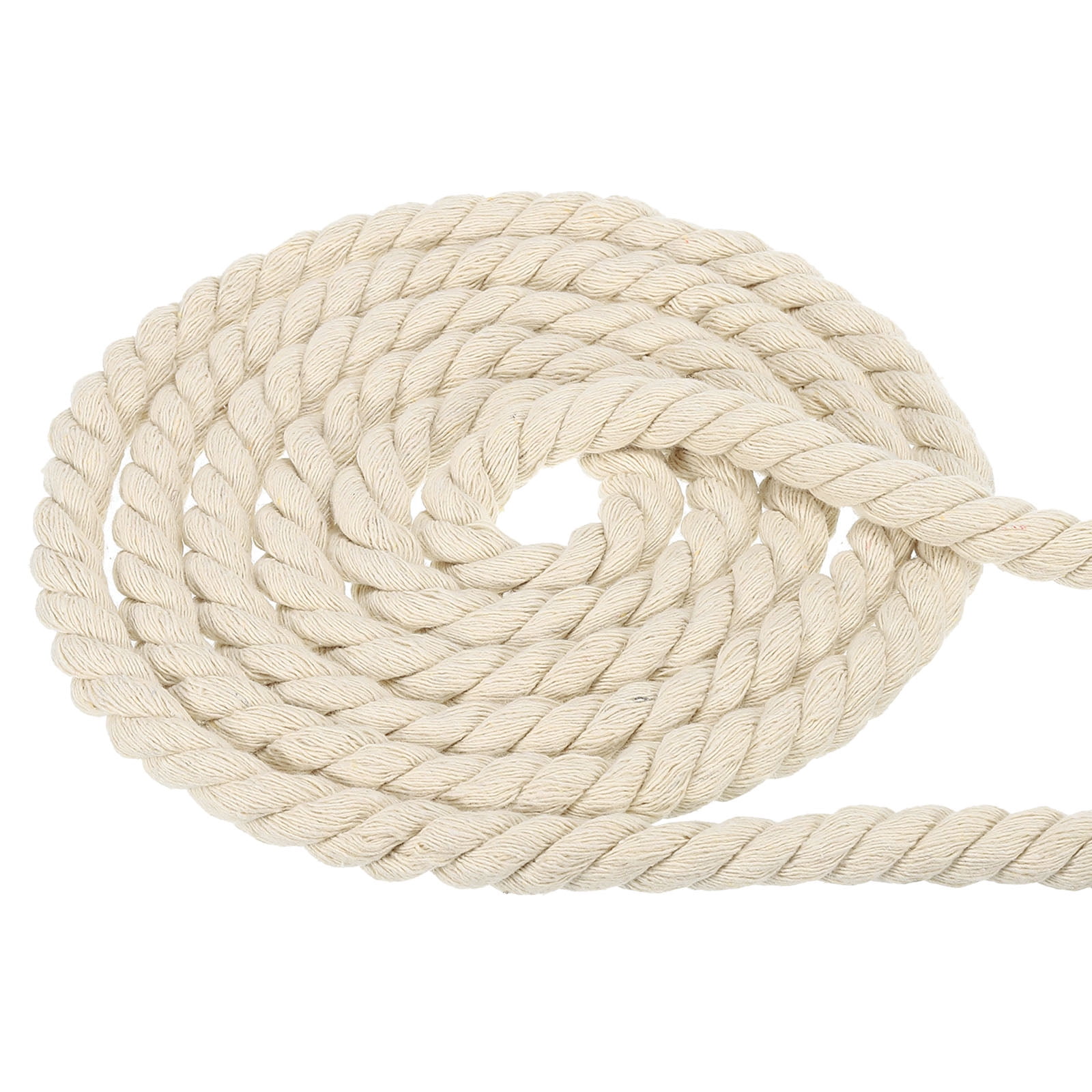 Uxcell Natural Twisted Cotton Rope 5/8 Inch x 82 Feet 3 Strand Tug of ...