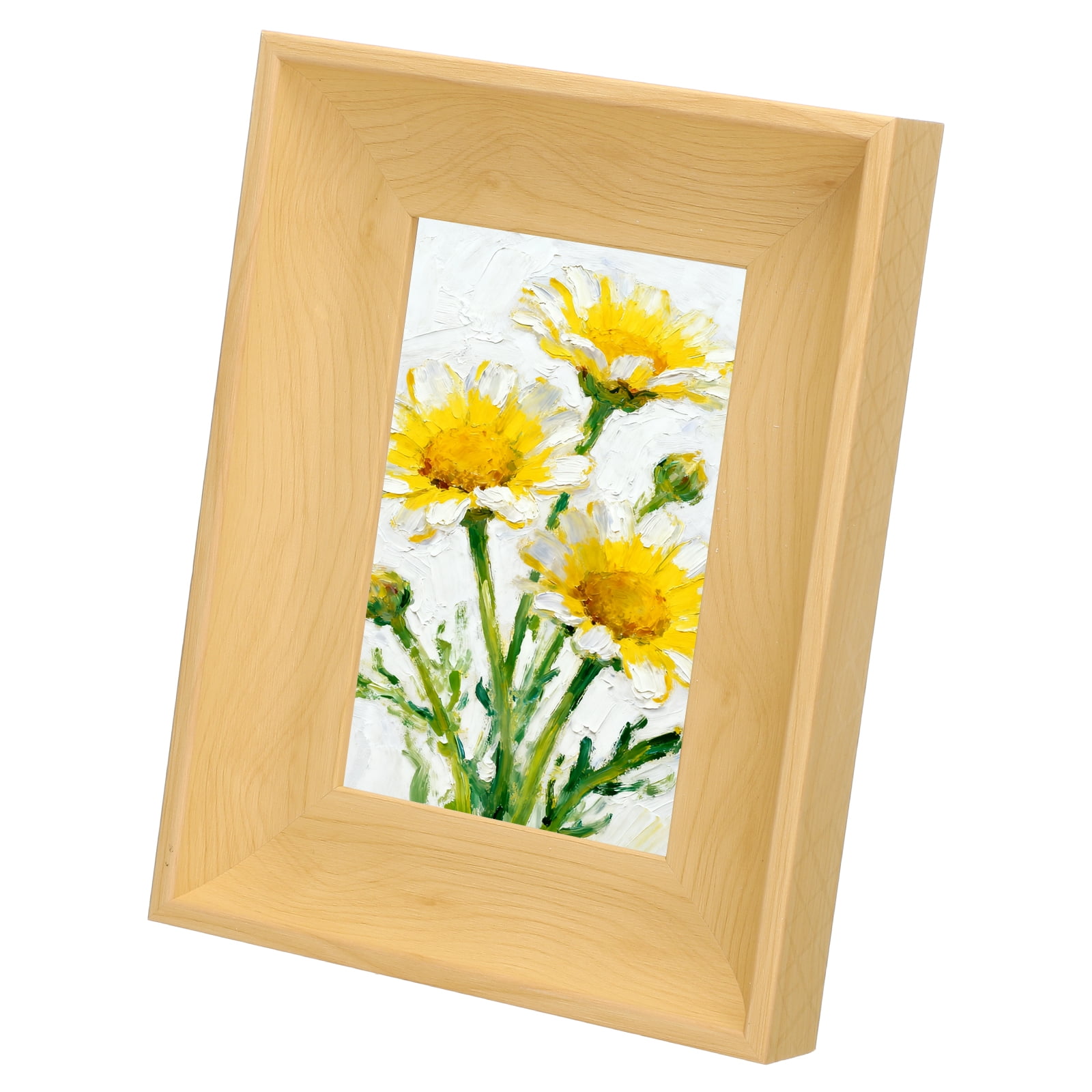 Uxcell Natural Wood Color Rectangle Photo Frame, 6.8x8.8 Inch Resin ...