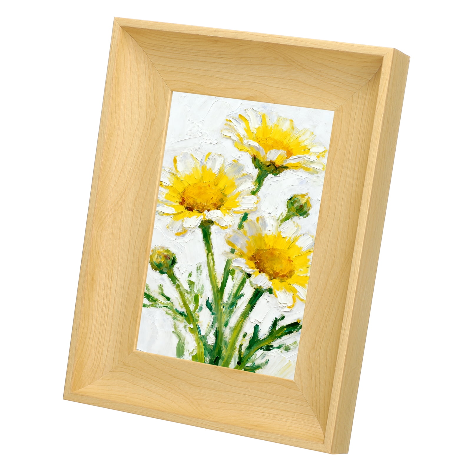 Uxcell Natural Wood Color Rectangle Photo Frame, 7.8x9.8 Inch Resin ...