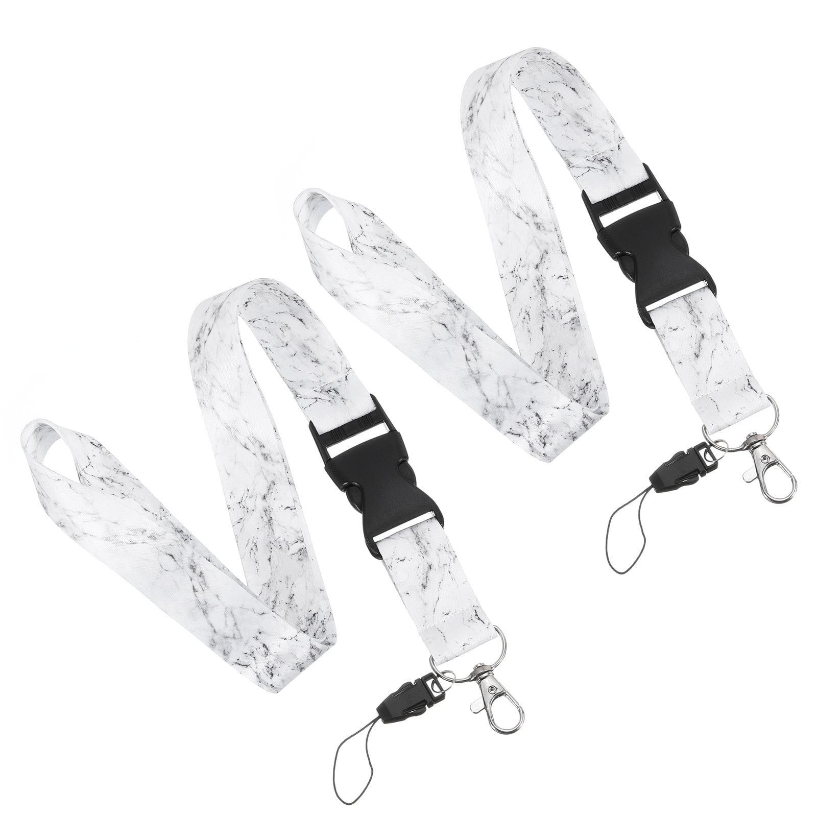 Uxcell Neck Lanyard with Metal Hook, 2Pcs Marble Texture Cool Badge ...