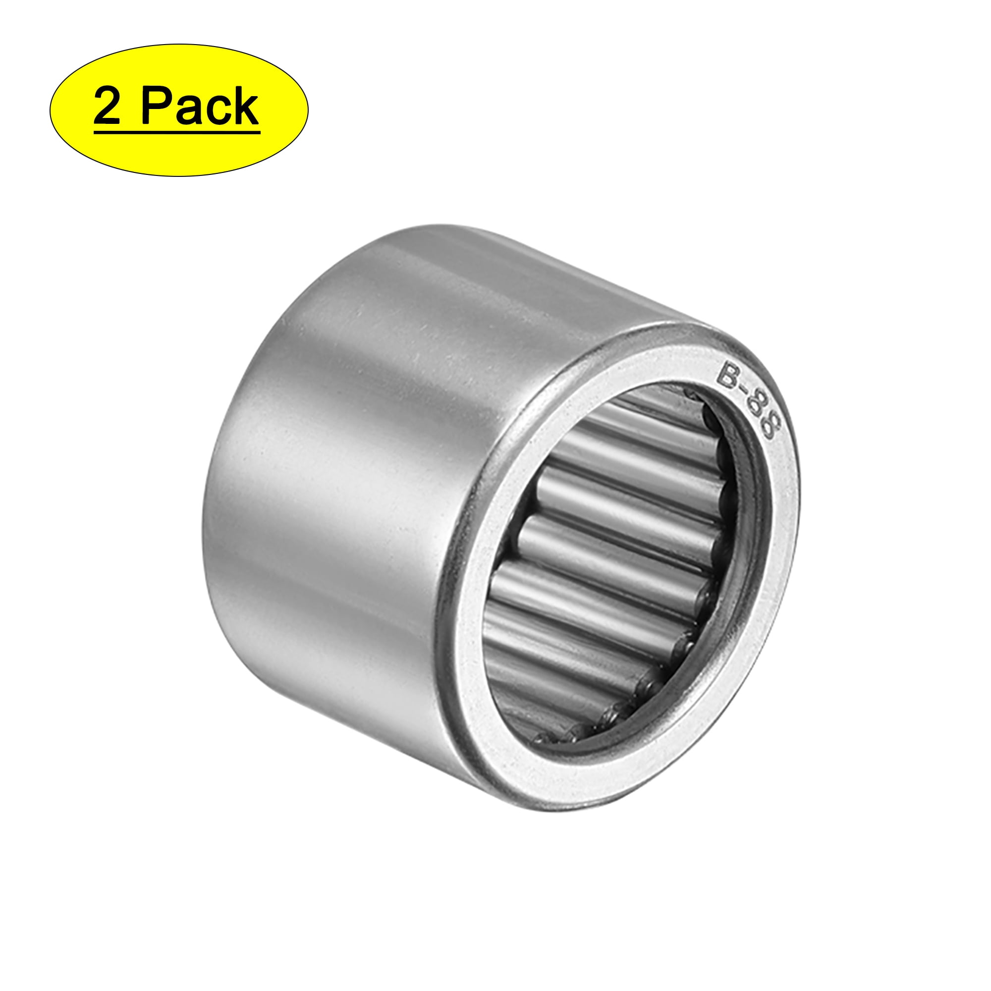 Uxcell Needle Roller Bearings Open End Full Complement Drawn Cup Chromium Steel Silver Tone 2pcs ...