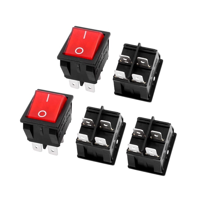 Uxcell Neon Light DPST ON/OFF Snap in Rocker Switch 15A/250V 20A/125V ...