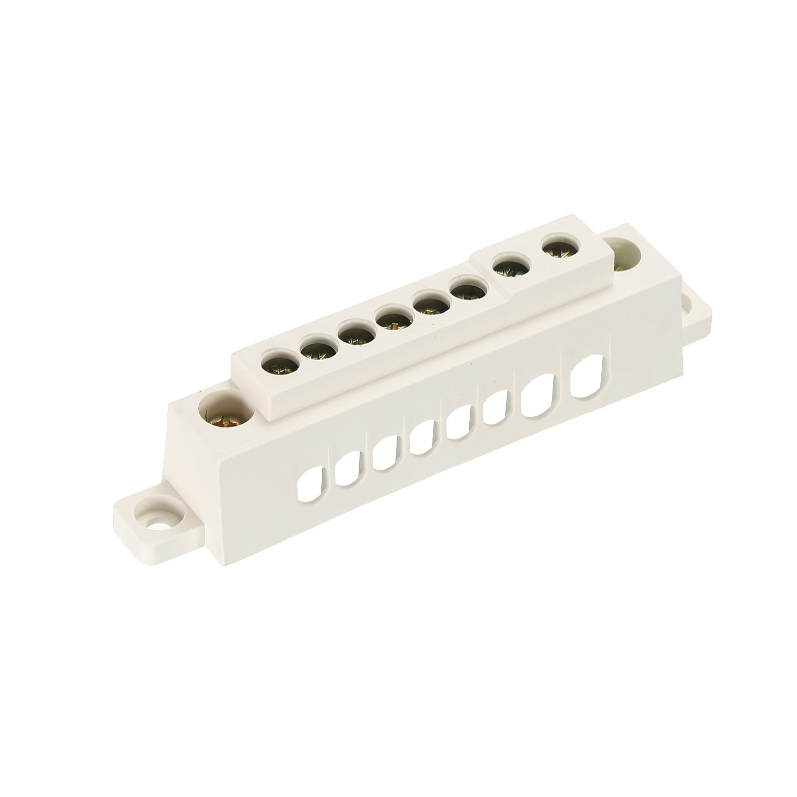 Uxcell Neutral Terminal Bar Screw Block Barrier Brass 8 Positions White ...