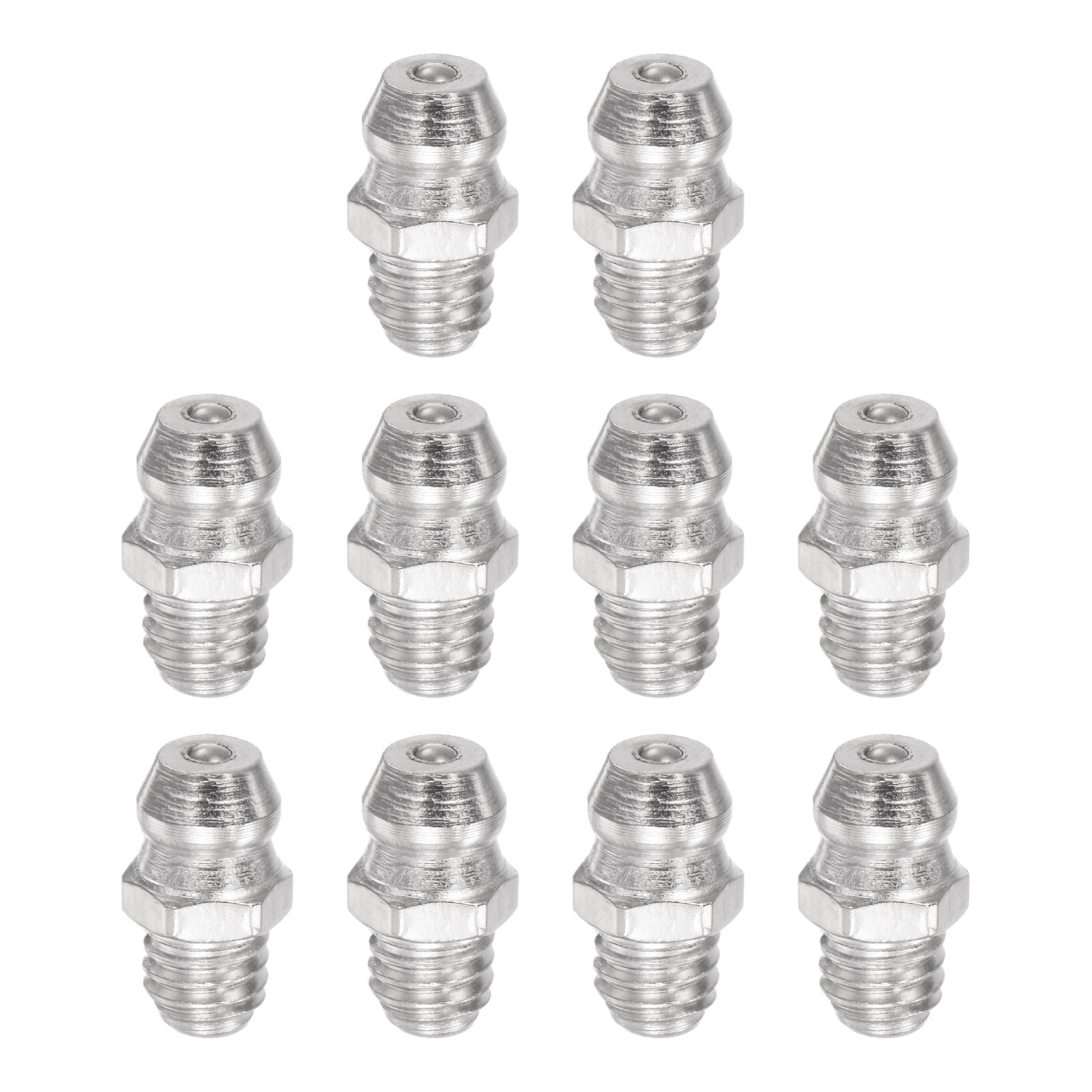 Uxcell Nickel-Plated Iron Straight Hydraulic Grease Fitting M6 x 1mm ...