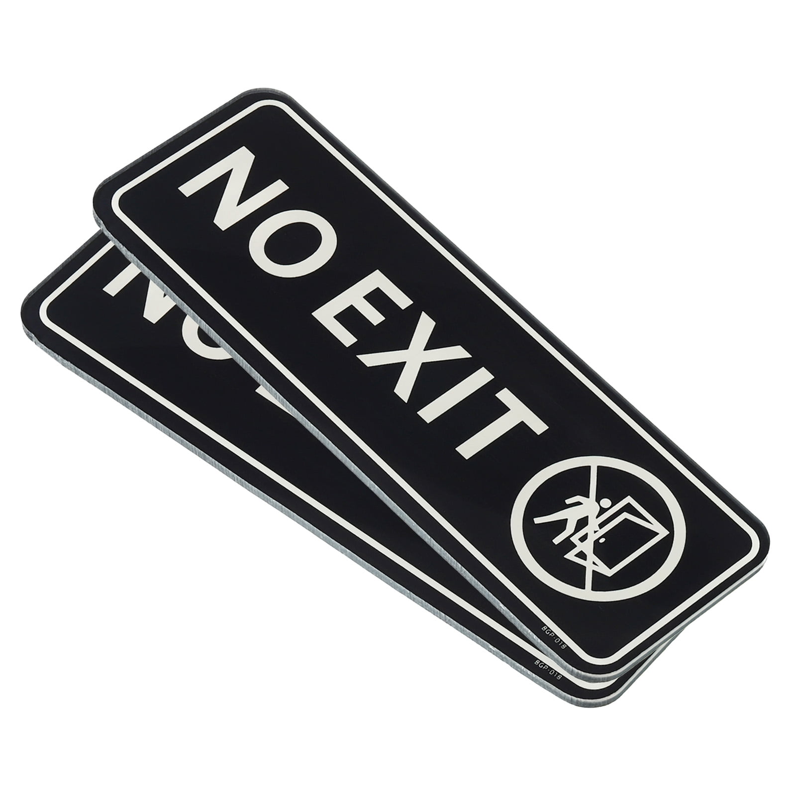 Uxcell No EXIT Sign, Self Adhesive Door Sticker, Black, 9"x3", 2 Pack ...