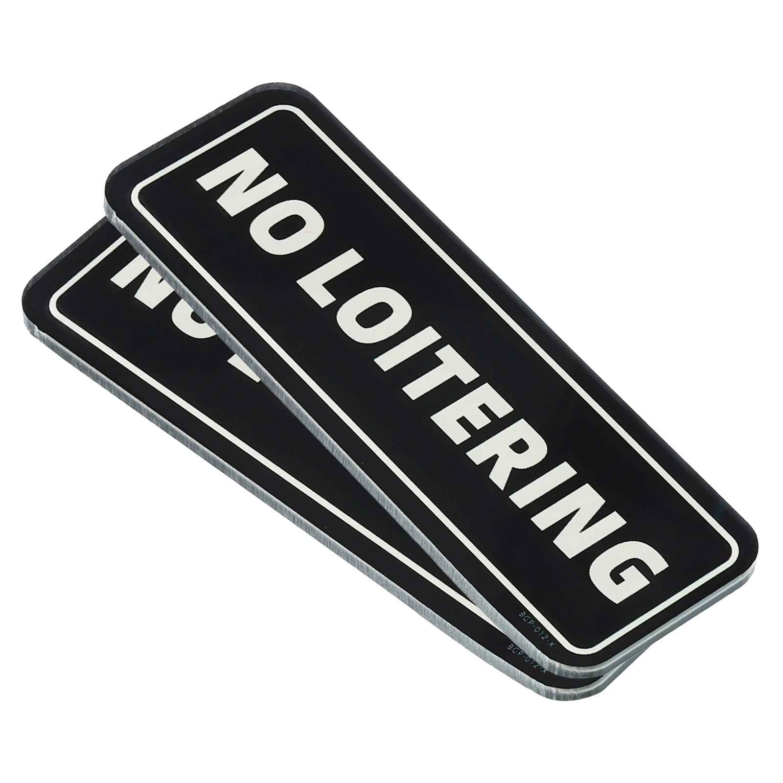 Uxcell No Loitering Sign 6"x2" Self Adhesive Door Sticker Symbol Black ...