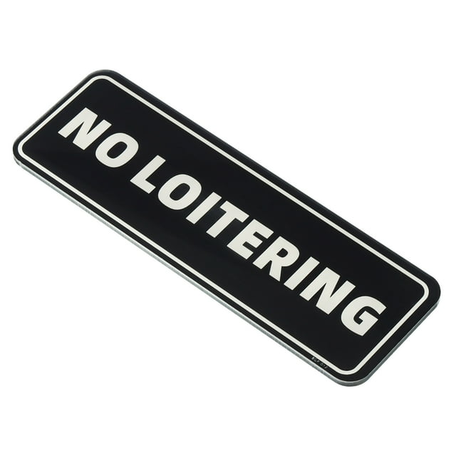Uxcell No Loitering Sign 9"x3" Self Adhesive Door Sticker Symbol Black ...