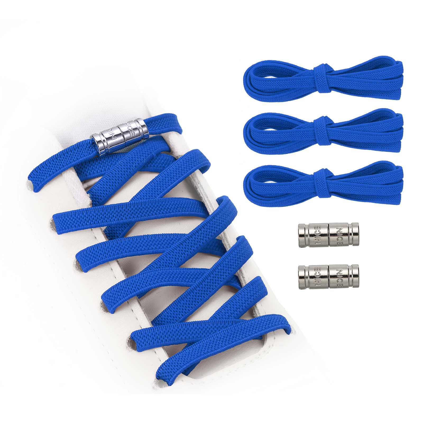Uxcell No Tie Shoelaces Tieless Elastic Shoe Laces, with 2 Metal Locks ...