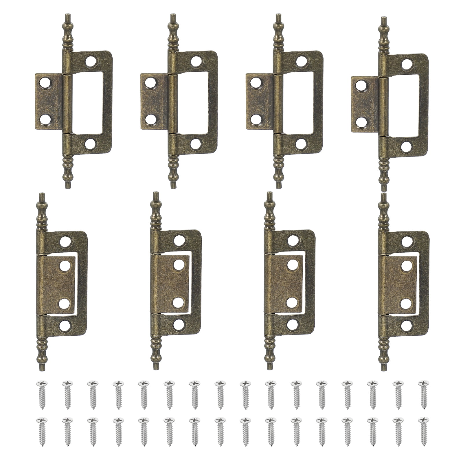 Uxcell Non-Mortise Door Hinges, Heavy Duty Steel Flush Cabinet Hinges ...