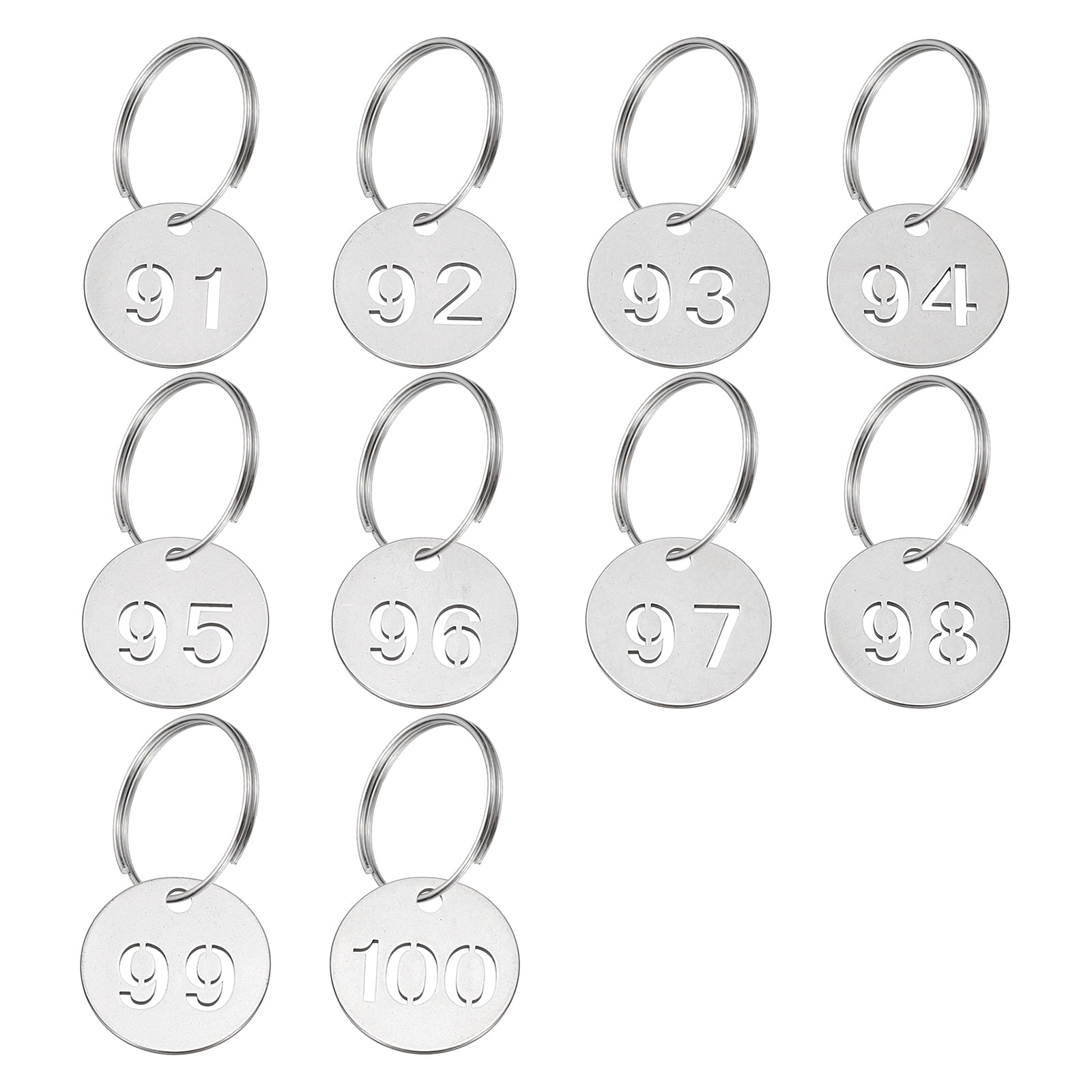 Uxcell Number Key Tag, 23 mm Stainless Steel 91-100 ID Number Tags with ...