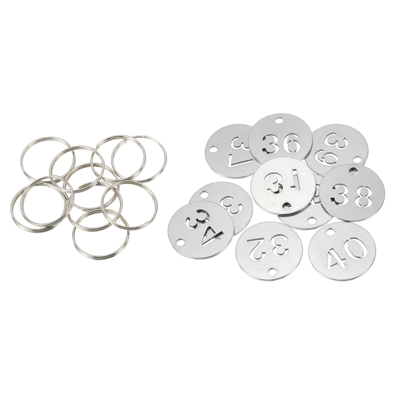 Uxcell Number Key Tag, 23mm Stainless Steel 31-40 ID Number Tags with ...