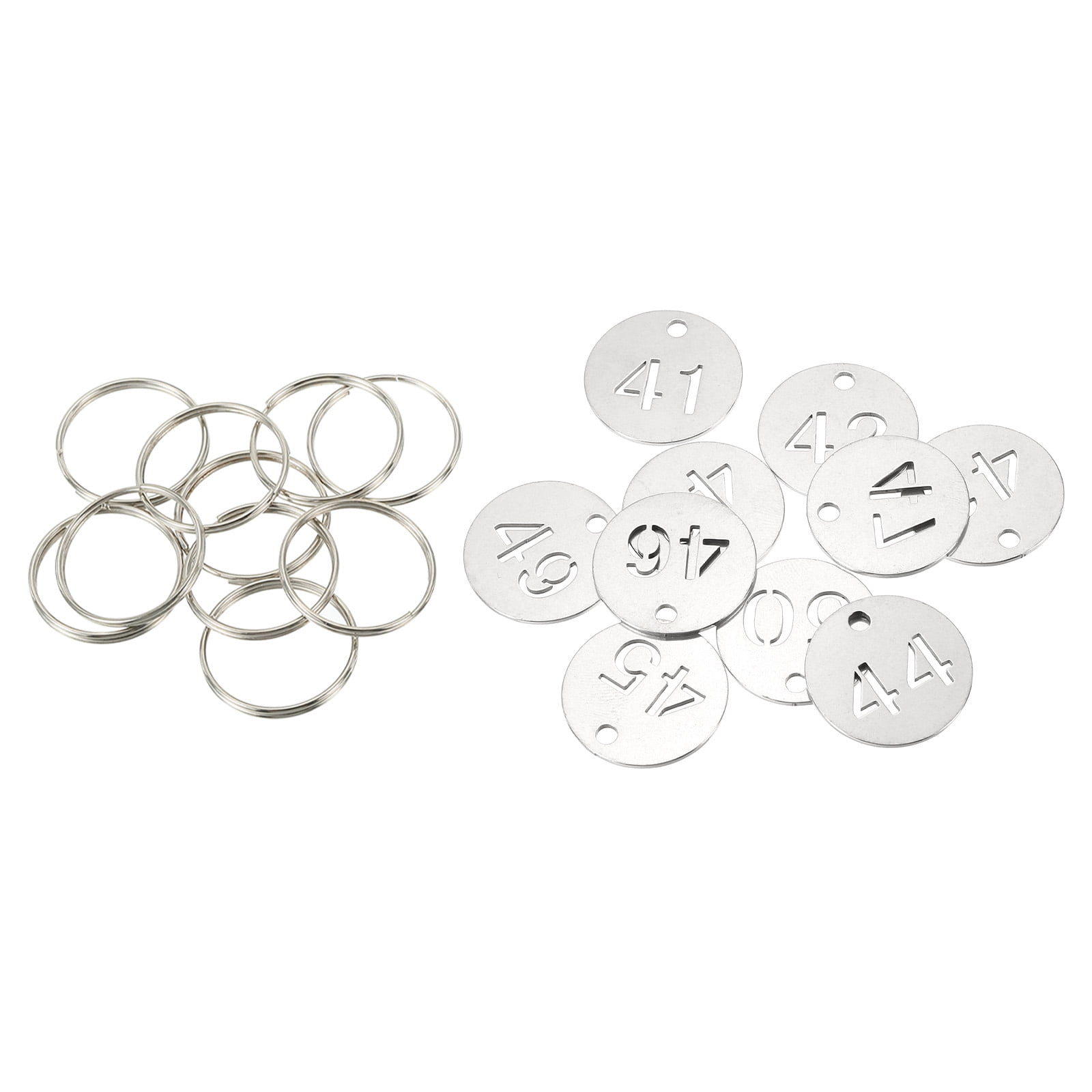 Uxcell Number Key Tag, 23mm Stainless Steel 41-50 ID Number Tags with ...