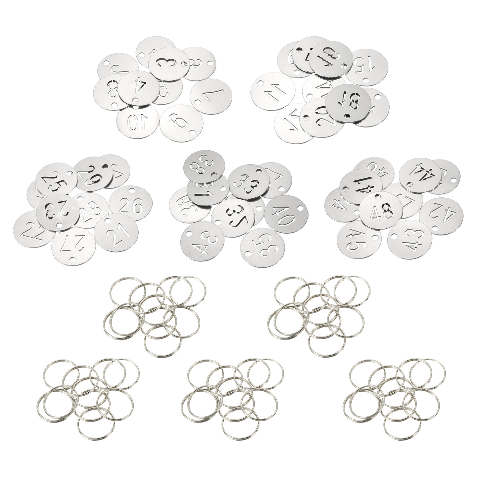 Uxcell Number Key Tag, 30mm Stainless Steel 1-50 ID Number Tags with ...