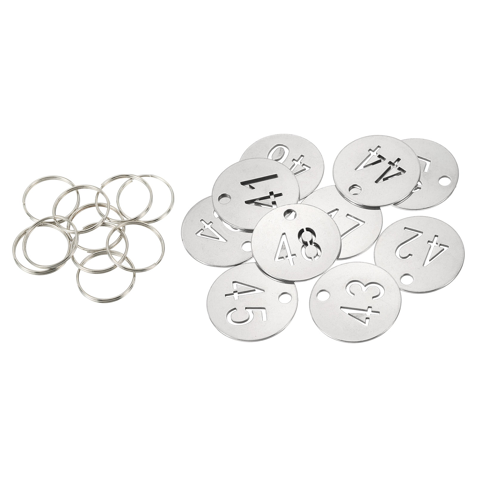 Uxcell Number Key Tag, 30mm Stainless Steel 41-50 ID Number Tags with ...