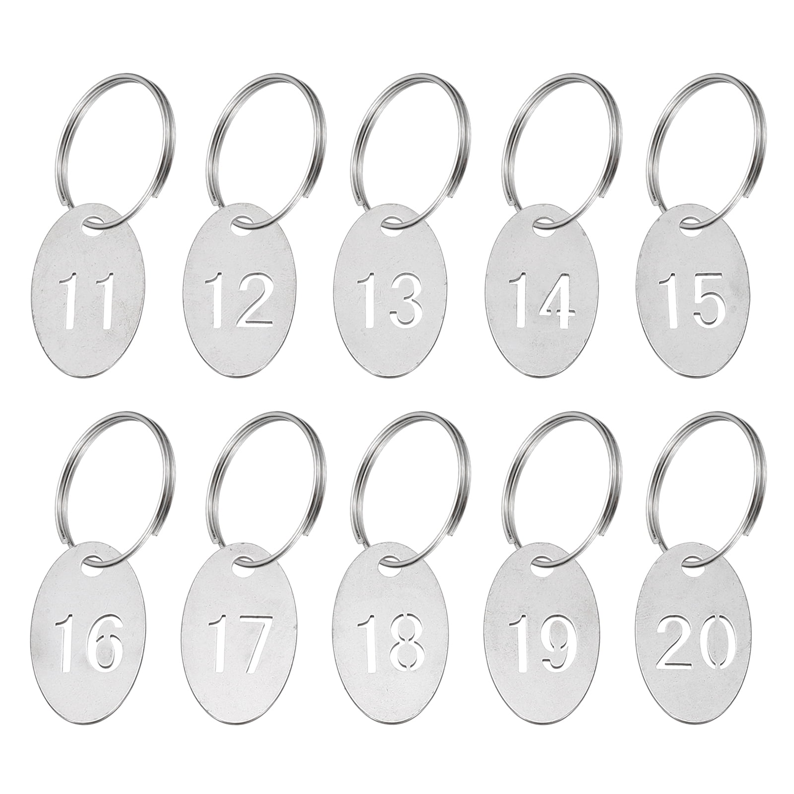 Uxcell Number Key Tag, Stainless Steel Number ID Tags Keychain Hollowed ...