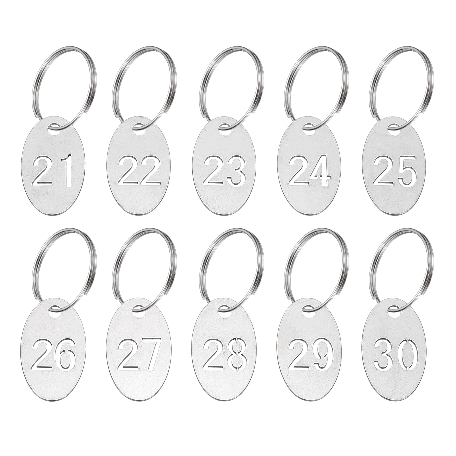 Uxcell Number Key Tag, Stainless Steel Number ID Tags Keychain Hollowed ...