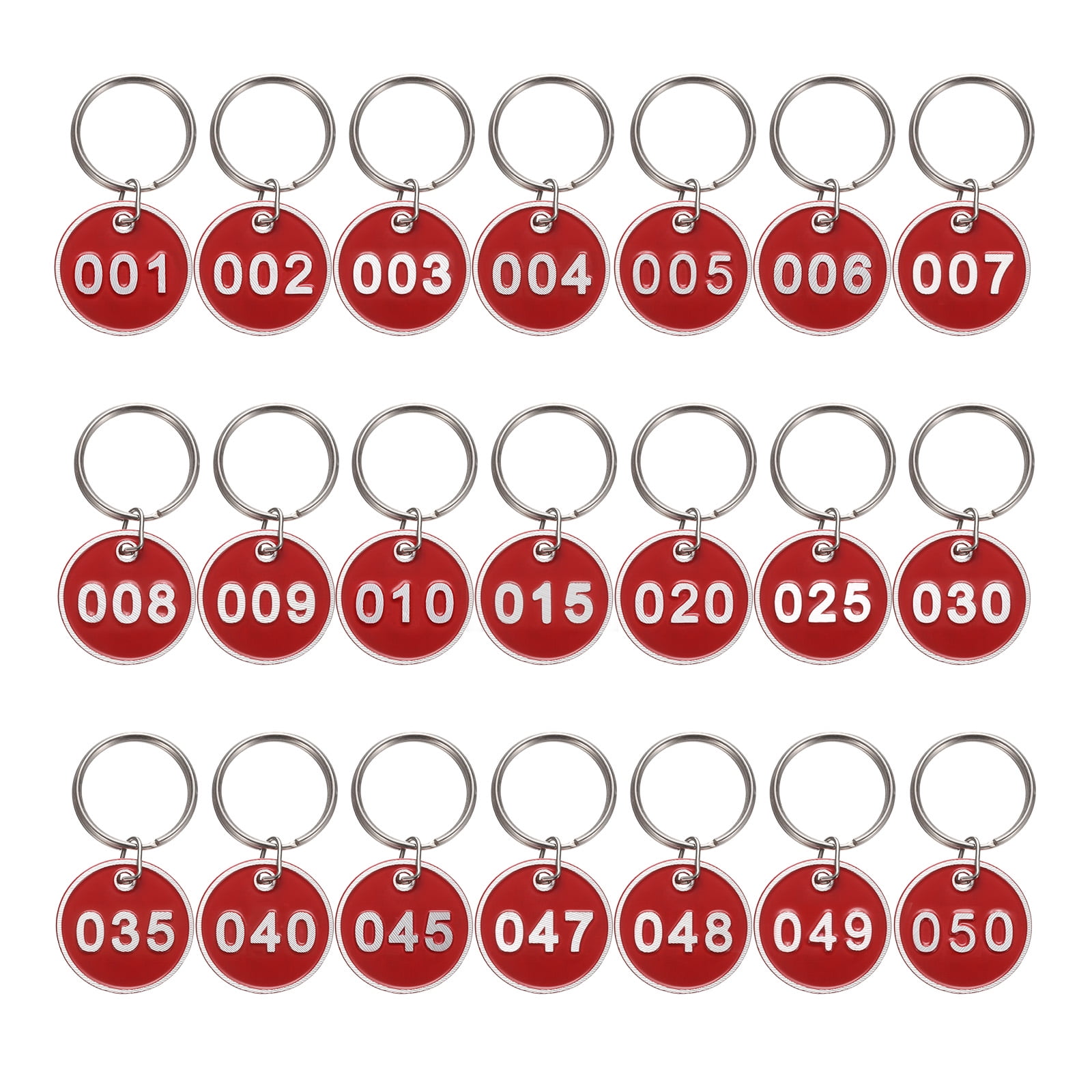 Uxcell Number Key Tags 1-50, 30mm Round Aluminum Metal Number Tags with ...