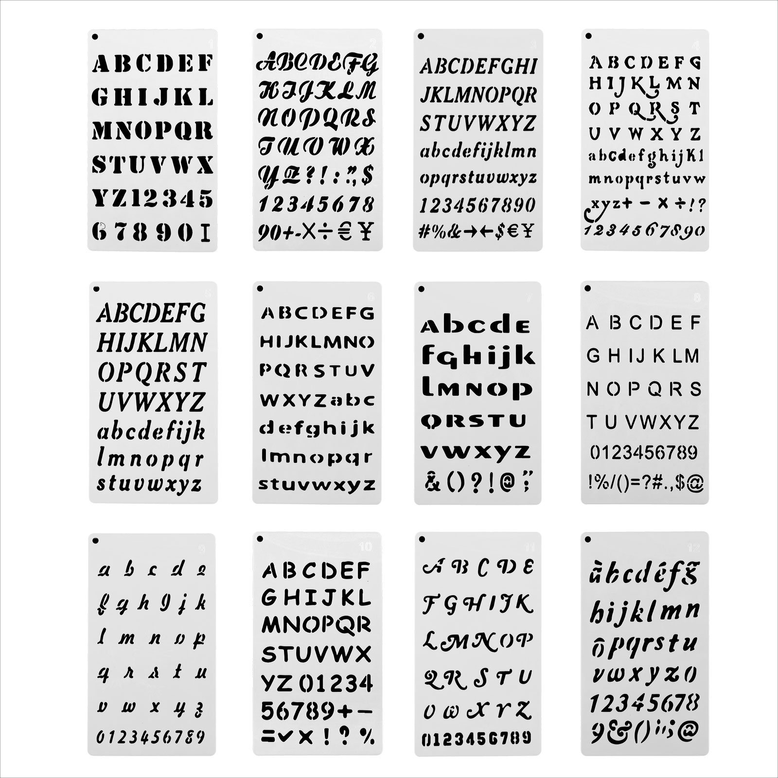 Uxcell Number Letter Painting Stencils, 12 Pack Alphabet Paint Stencils ...