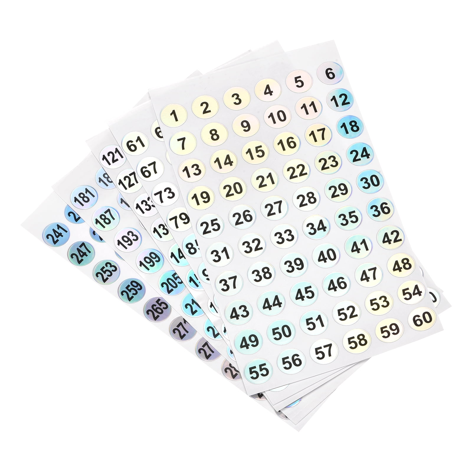 Uxcell Number Stickers, 1 to 300 Round Number Labels Reflective Sticker ...