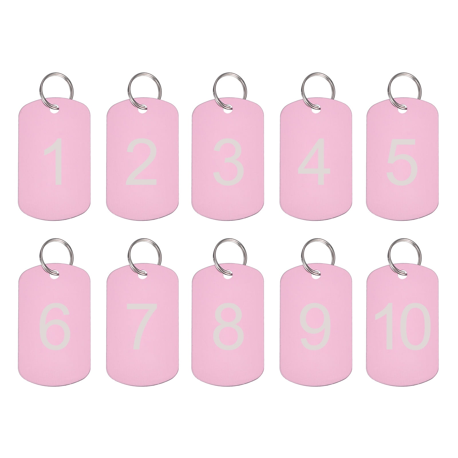 Uxcell Numbered Tag, Aluminum Key Tags Metal ID Tags, 1-10 Numbers with ...