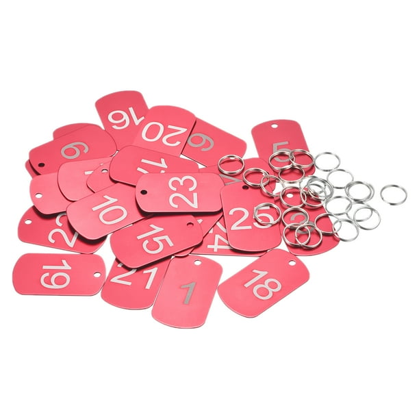 Uxcell Numbered Tag, Aluminum Key Tags Metal ID Tags, 1-25 Number with ...