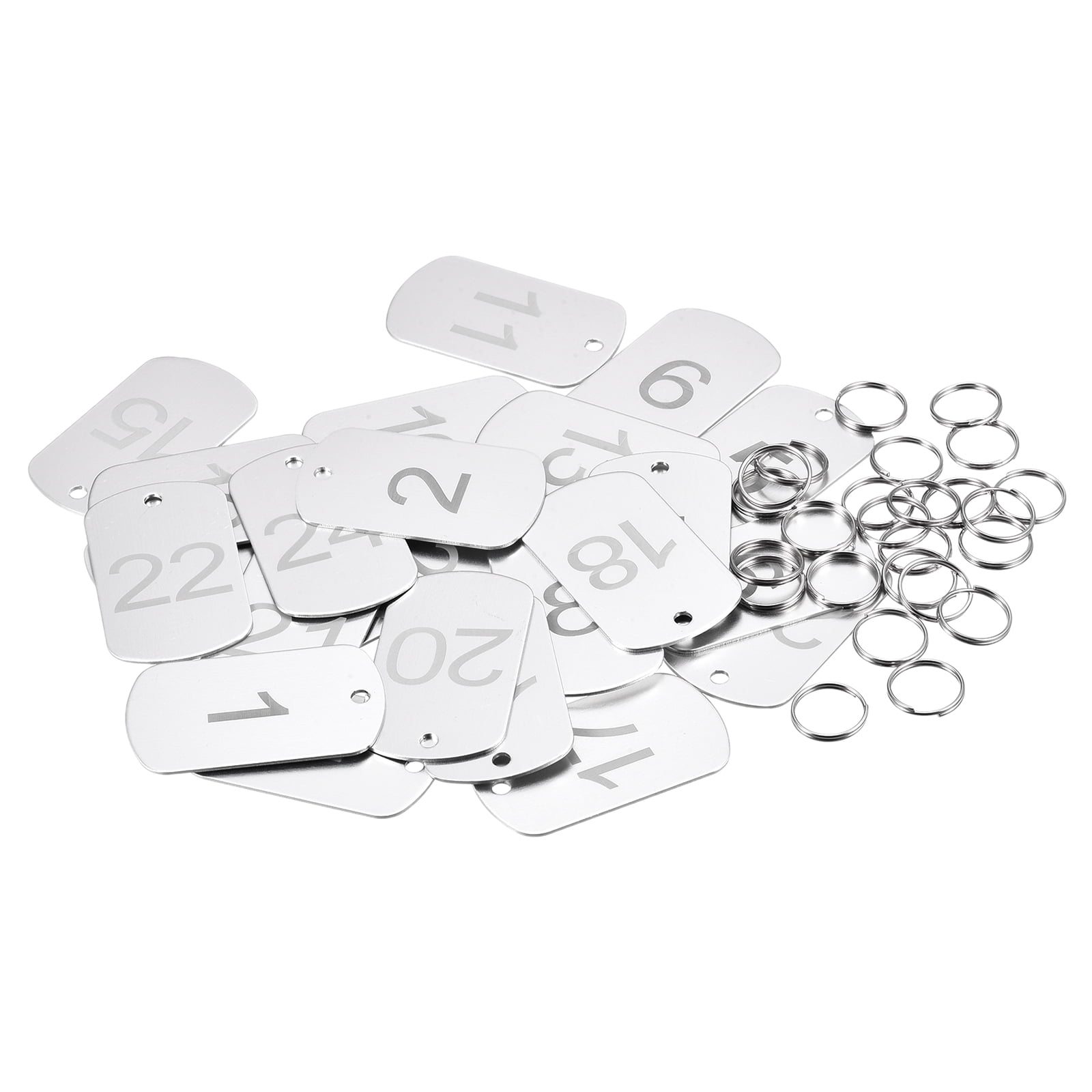 Uxcell Numbered Tag, Aluminum Key Tags Metal ID Tags, 1-25 Number with ...