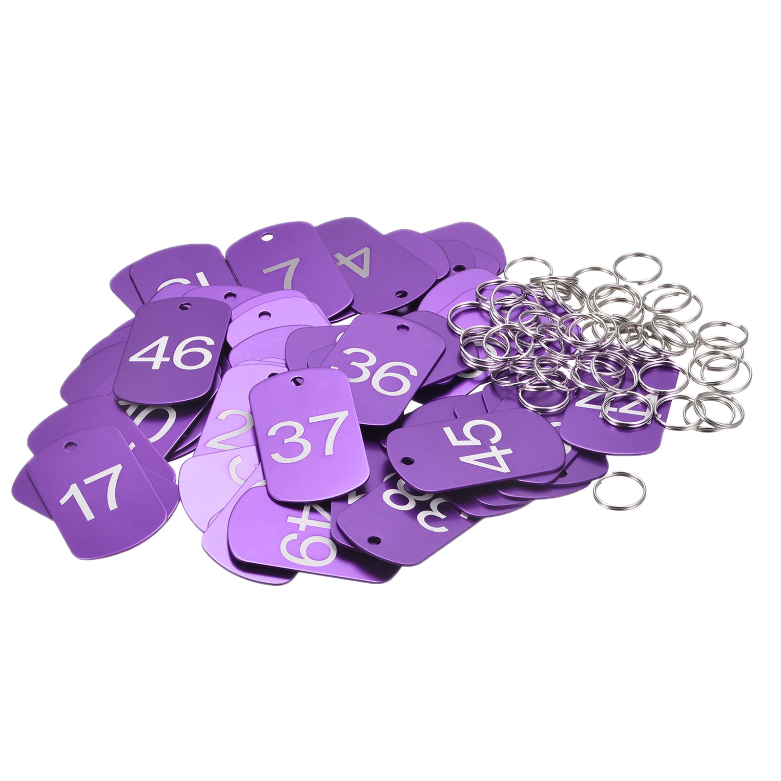 Uxcell Numbered Tag, Aluminum Key Tags Metal ID Tags, 1-50 Number with ...