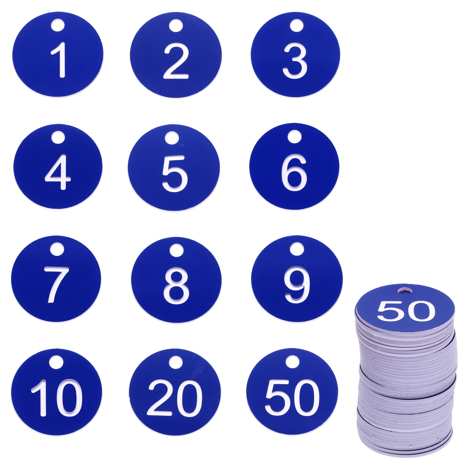 Uxcell Numbers Key Tags, 0-50 Plastic ID Hang Tag Numbered Tags for ...
