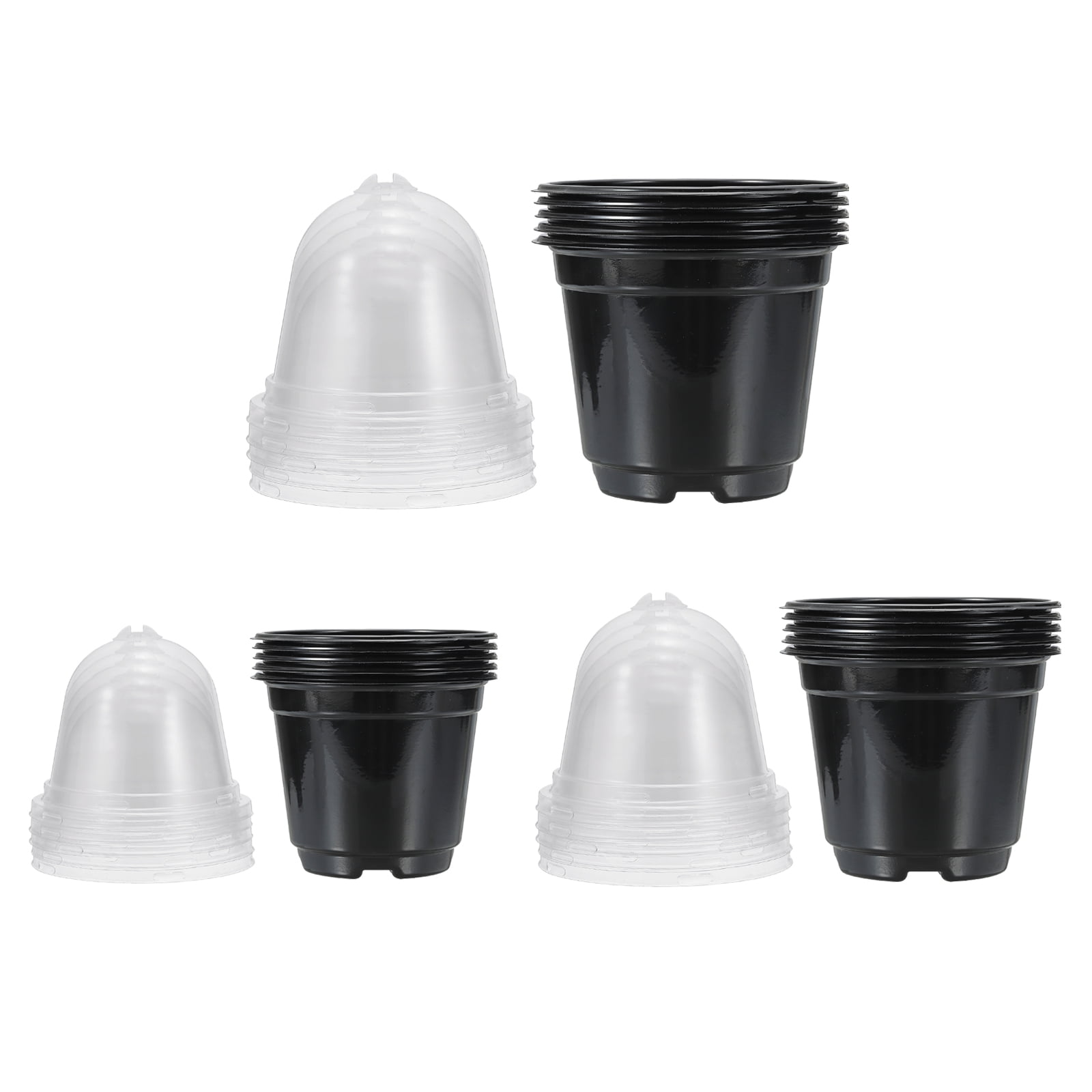 Uxcell Nursery Pots with Humidity Dome, 15 Sets 3.5/4/5 Inch Plant ...