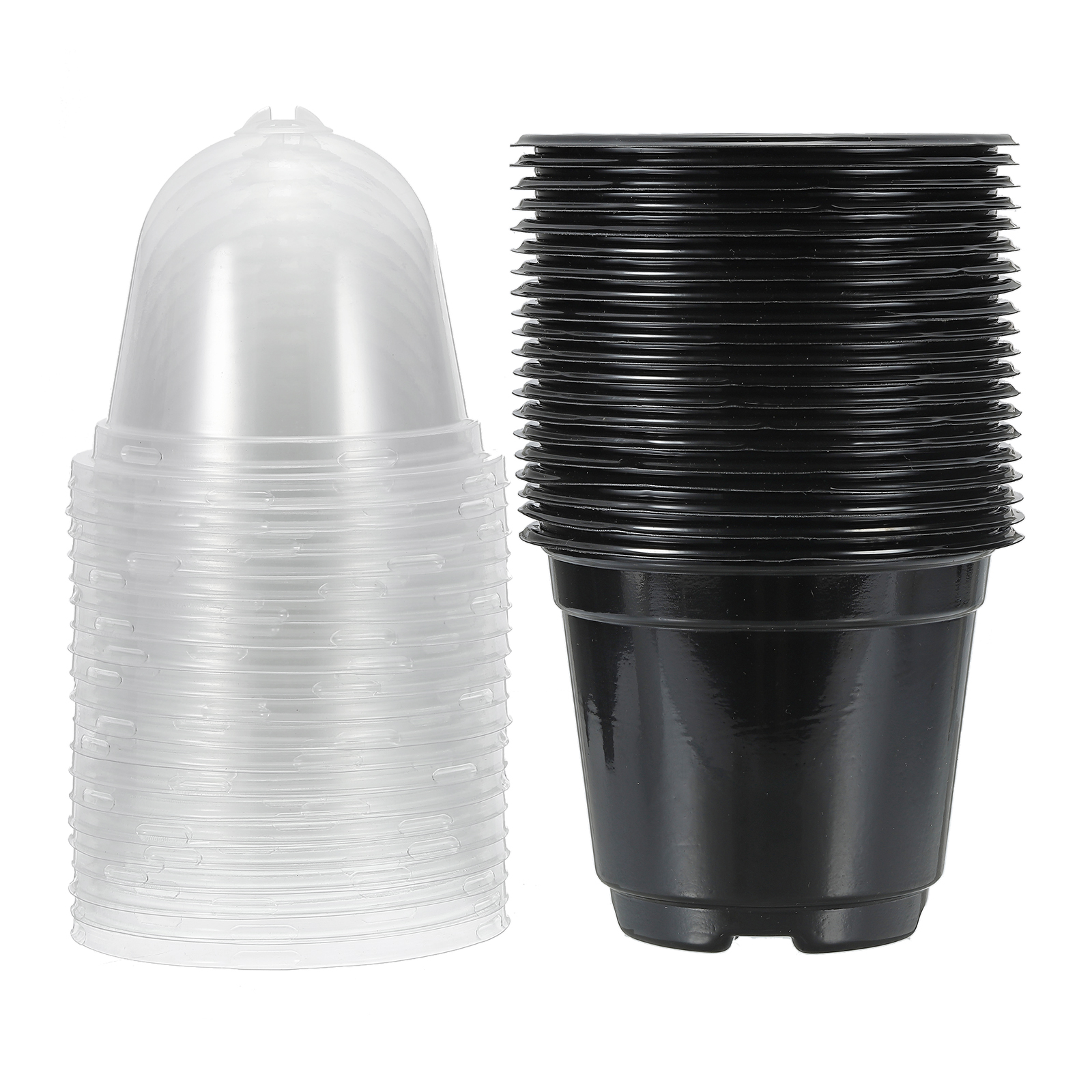 Uxcell Nursery Pots with Humidity Dome, 20 Sets 4" Plastic Plant ...