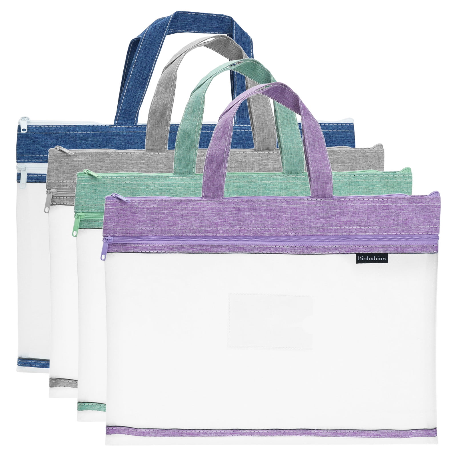 Uxcell Nylon Document Bag with Handle Mesh Handbag Paper File Pouch ...