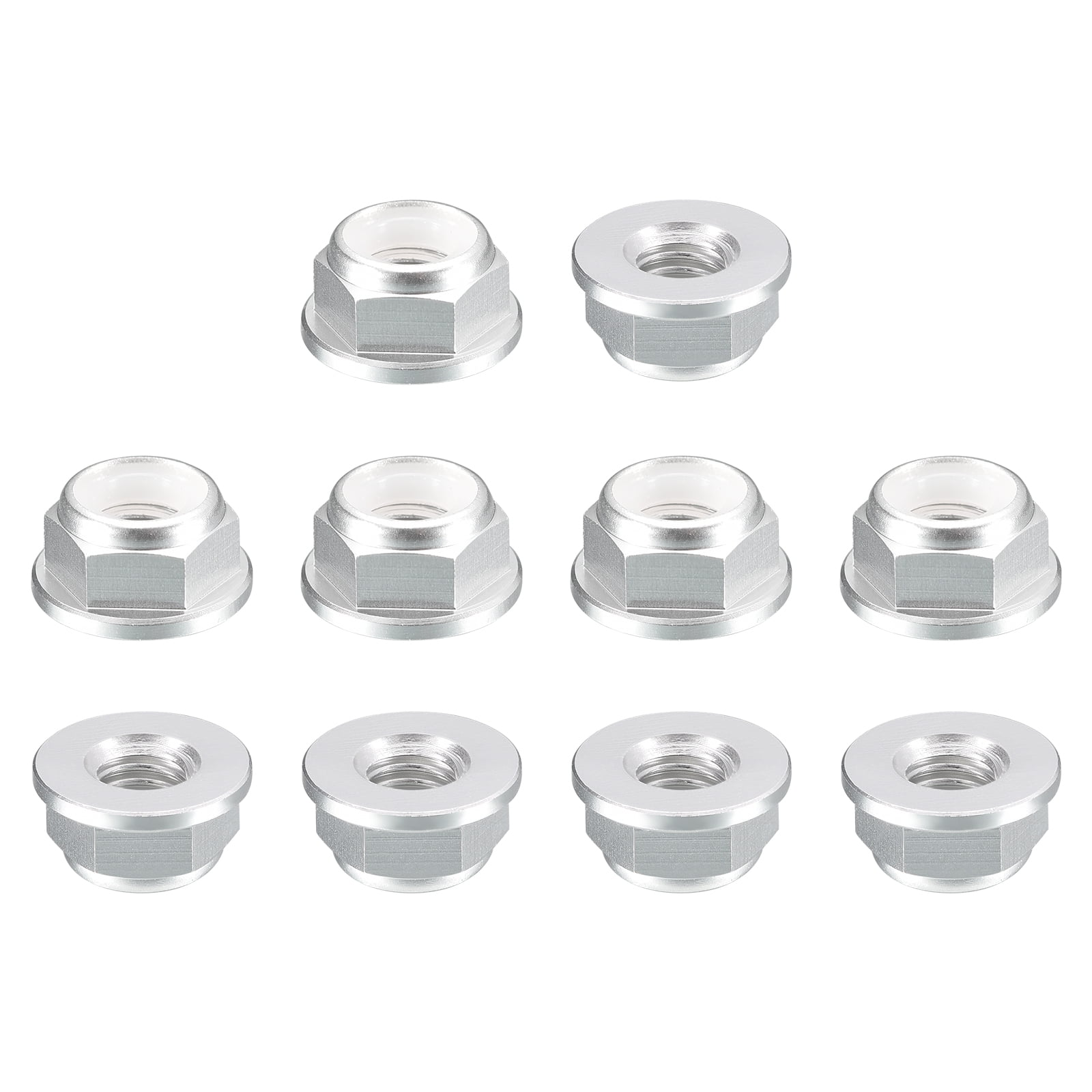 Uxcell Nylon Insert Hex Lock Nuts, 10pack - M6 x 1mm Aluminum Alloy ...