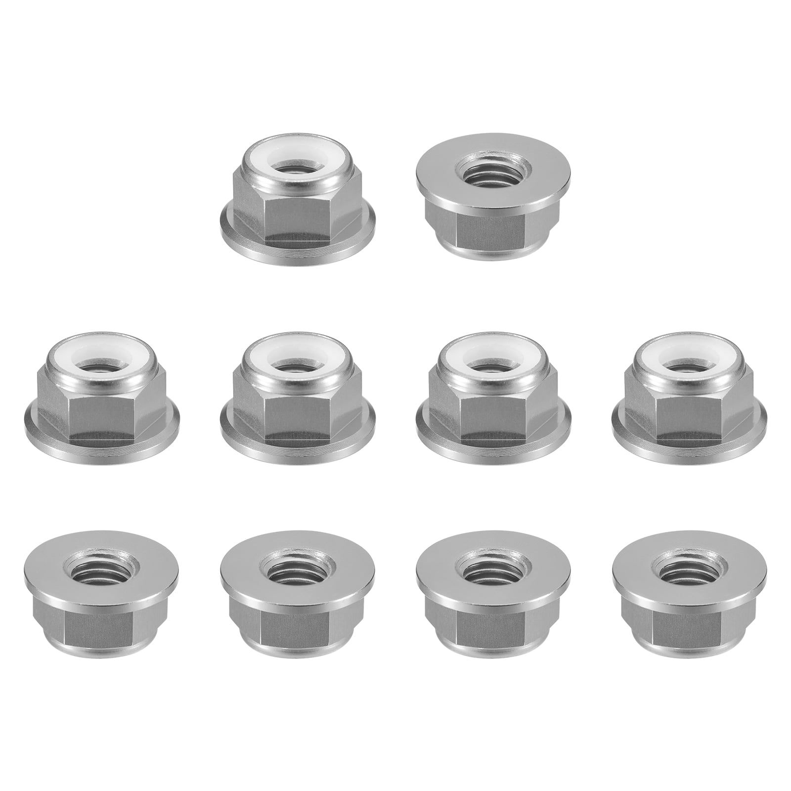 Uxcell Nylon Insert Hex Lock Nuts, 10pack - M6 x 1mm Aluminum Alloy ...