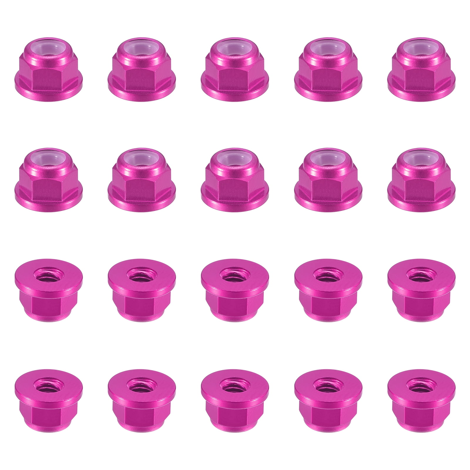Uxcell Nylon Insert Hex Lock Nuts, 20pack - M2.5 x 0.45mm Aluminum ...