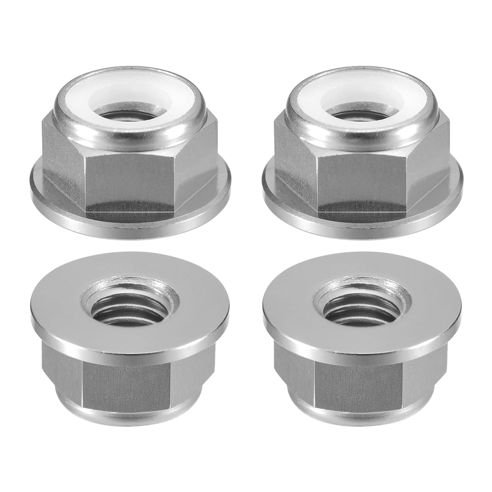 Uxcell Nylon Insert Hex Lock Nuts, 4pack - M4 x 0.7mm Aluminum Alloy ...
