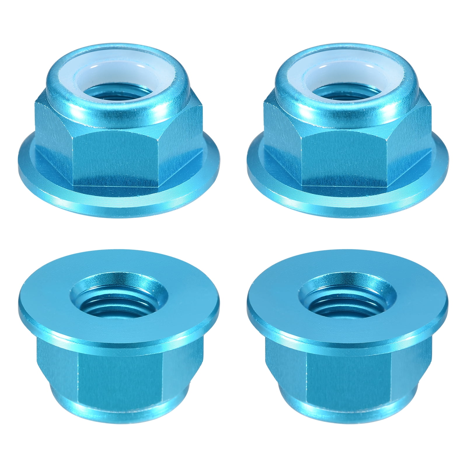 Uxcell Nylon Insert Hex Lock Nuts, 4pack - M5 x 0.8mm Aluminum Alloy ...