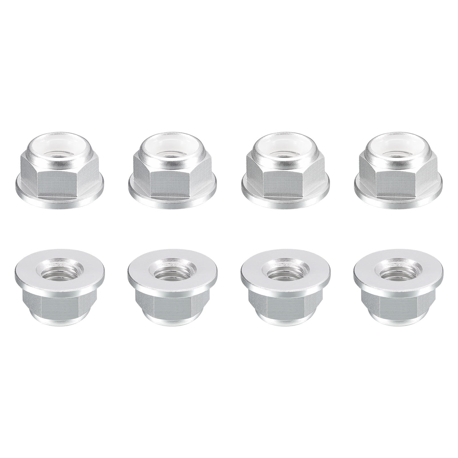 Uxcell Nylon Insert Hex Lock Nuts, 8pack - M3 x 0.5mm Aluminum Alloy Self-Locking Nut, Anodizing ...