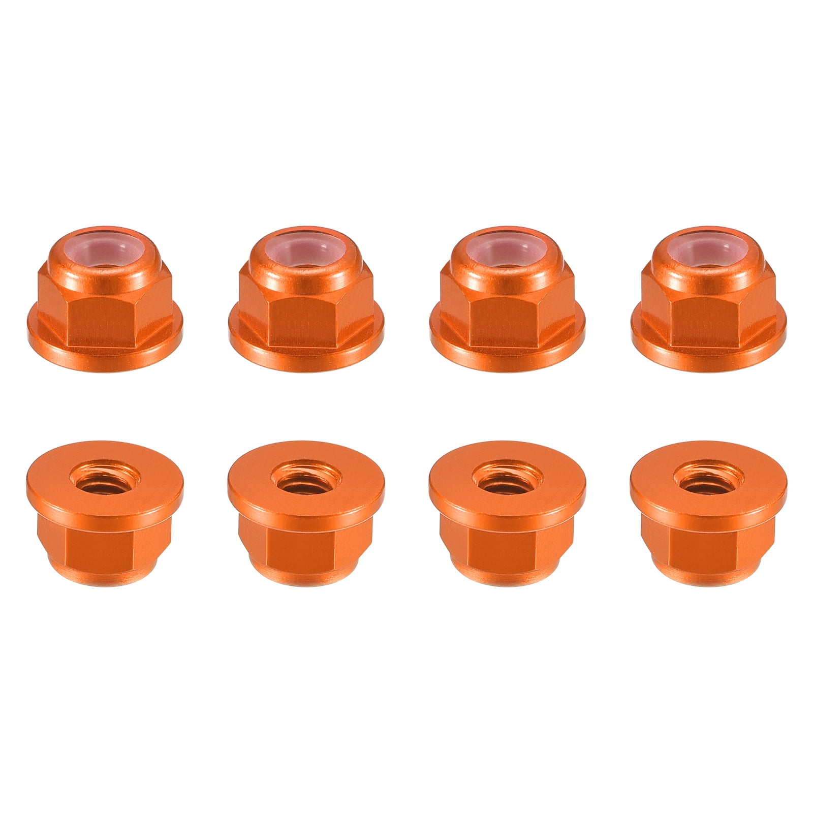 Uxcell Nylon Insert Hex Lock Nuts, 8pack - M3 x 0.5mm Aluminum Alloy ...