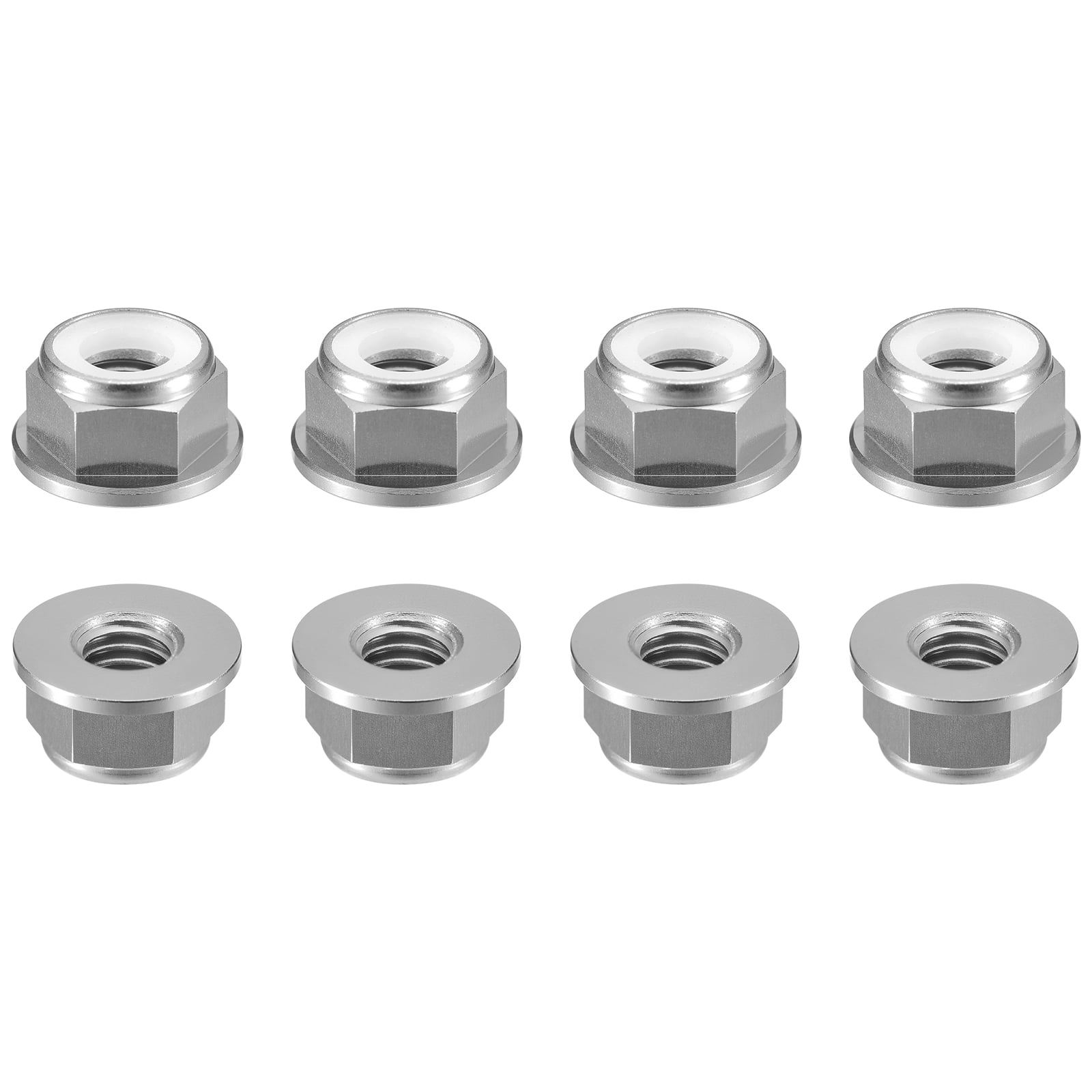 Uxcell Nylon Insert Hex Lock Nuts, 8pack - M4 x 0.7mm Aluminum Alloy ...