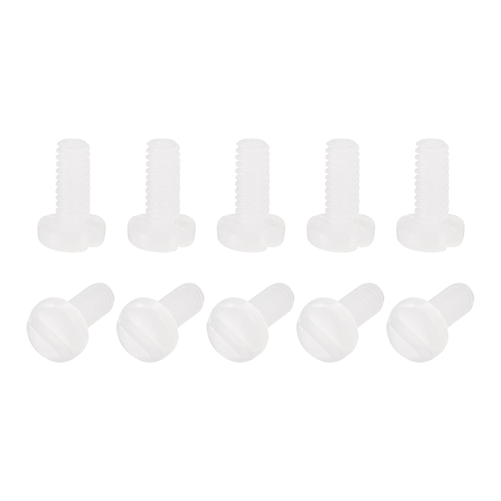 Uxcell Nylon Machine Screws, M2x5mm Slotted Pan Head Fasteners Bolts ...