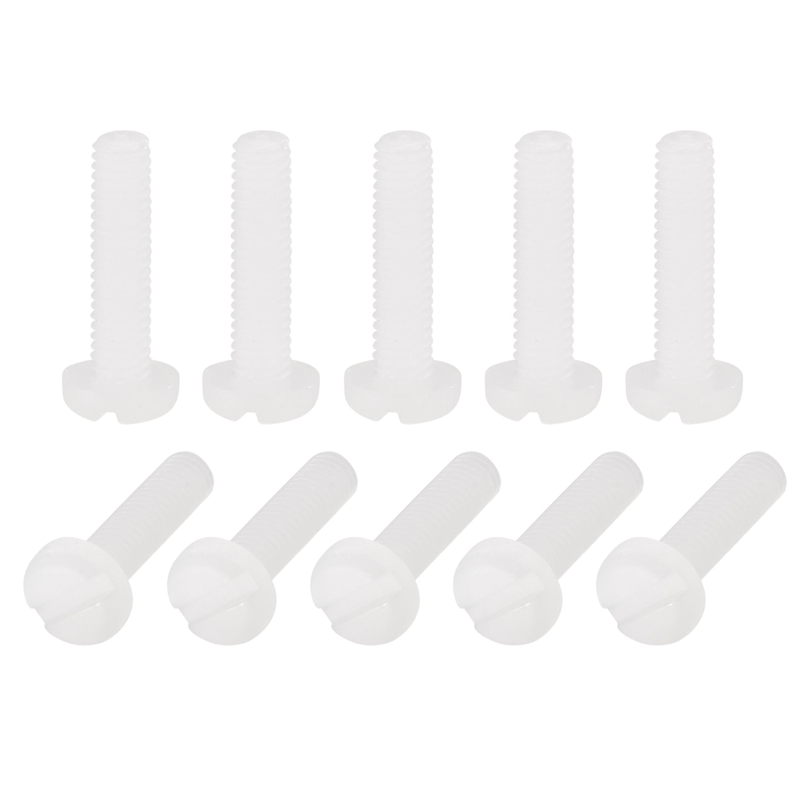 Uxcell Nylon Machine Screws, M3x12mm Slotted Pan Head Fasteners Bolts ...