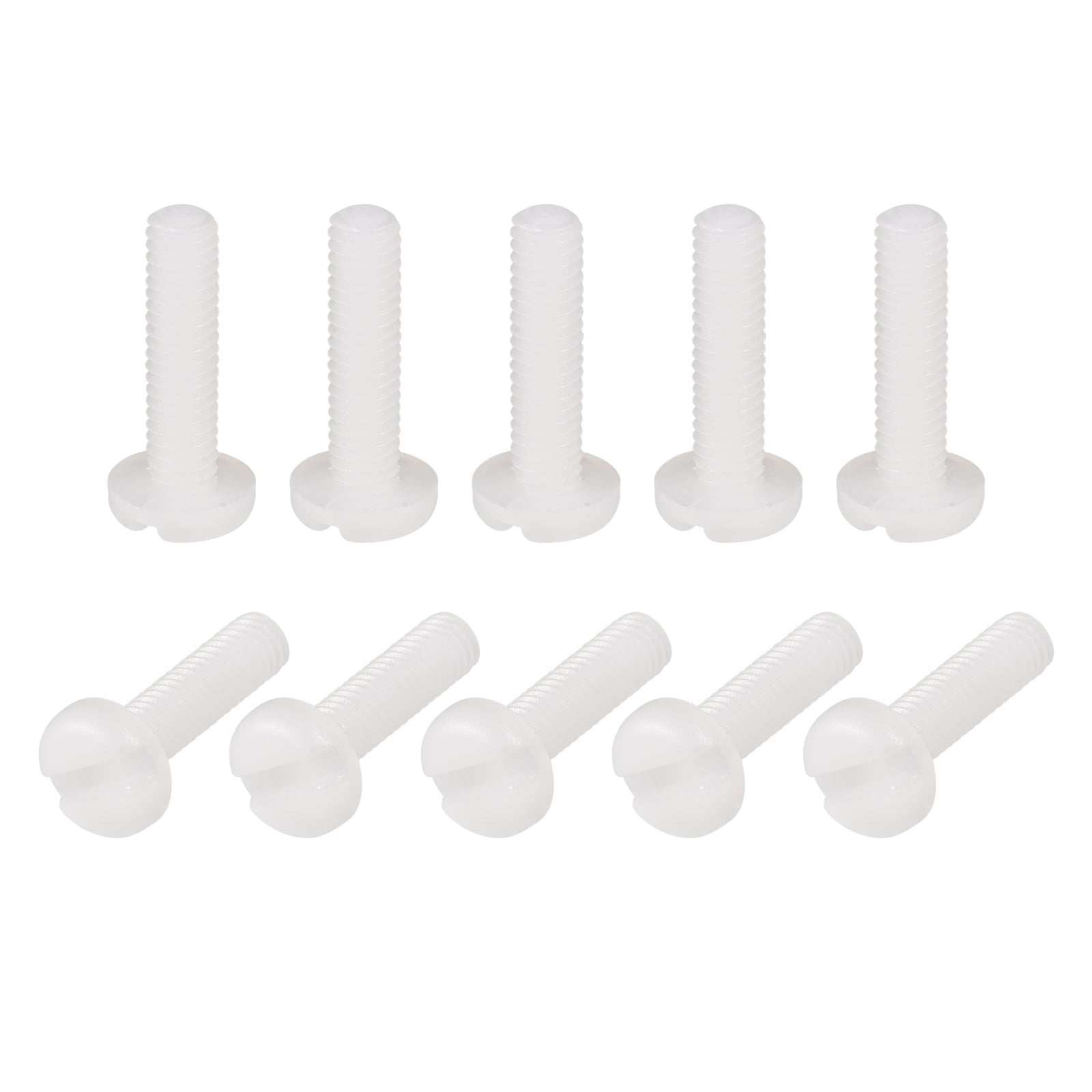 Uxcell Nylon Machine Screws, M4x16mm Slotted Pan Head Fasteners Bolts ...