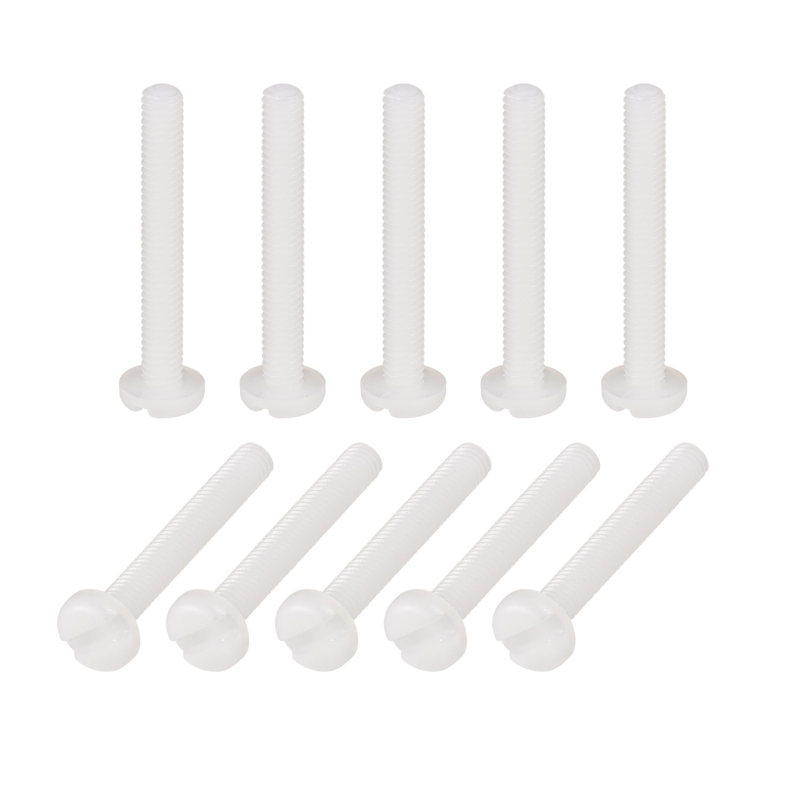 Uxcell Nylon Machine Screws, M4x30mm Slotted Pan Head Fasteners Bolts ...