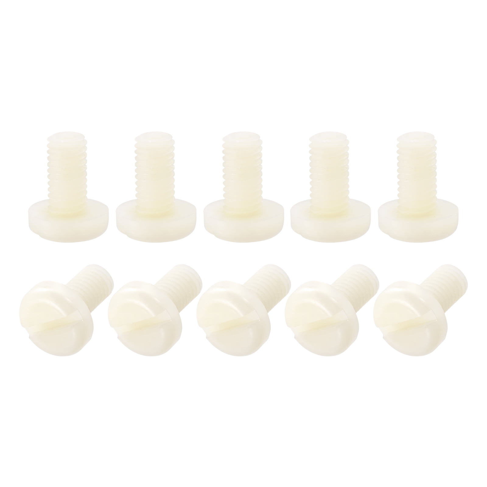 Uxcell Nylon Machine Screws, M8x16mm Slotted Pan Head Fasteners Bolts ...