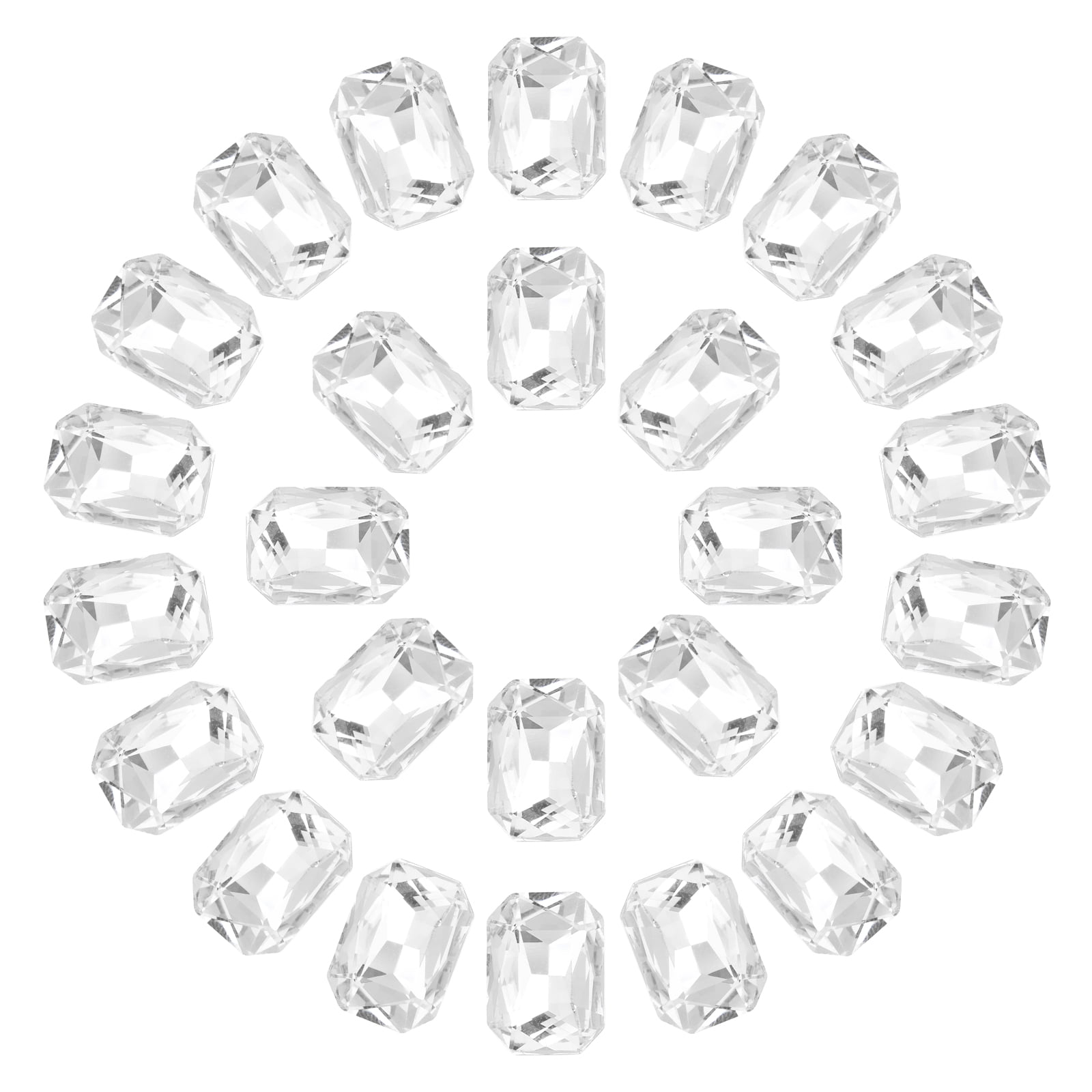 Uxcell Octagon Rectangle Rhinestones Crystal Faceted Rhinestones with ...