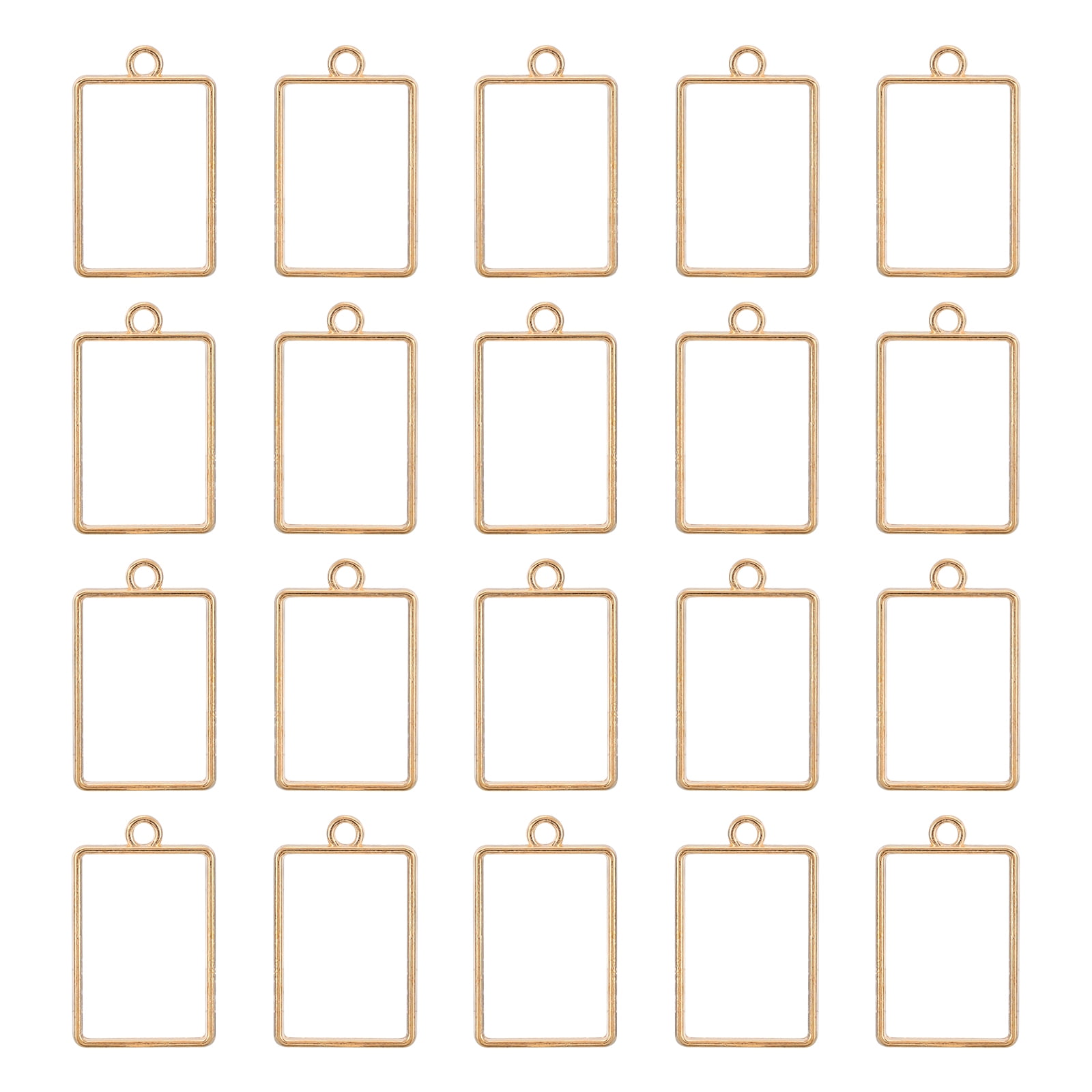 Uxcell Open Back Bezel Pendants, 30Pack Rectangular Hollow Frame Charm ...